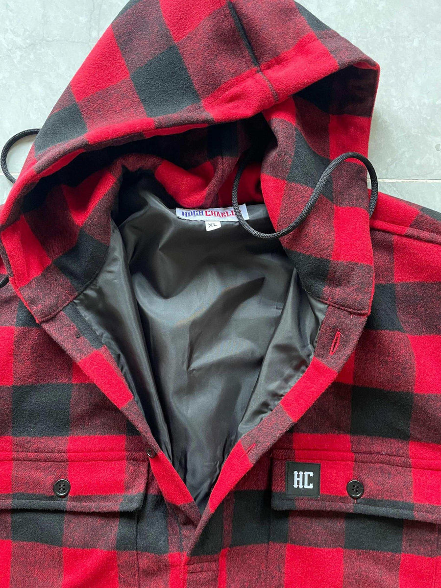 Red Check Lined Hoodie – Hugh Charles Clothing